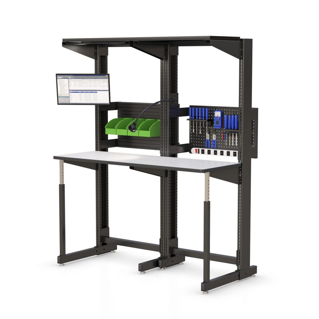 Industrial Workbench with ESD Surface & Monitor Display - Suspending ...