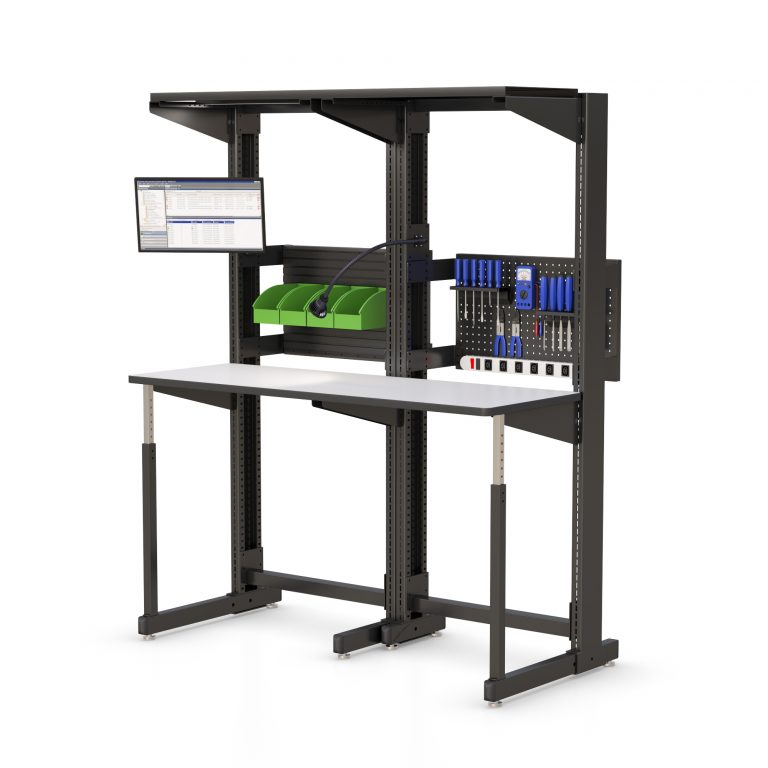 Industrial Workbench with ESD Surface & Monitor Display - Suspending ...
