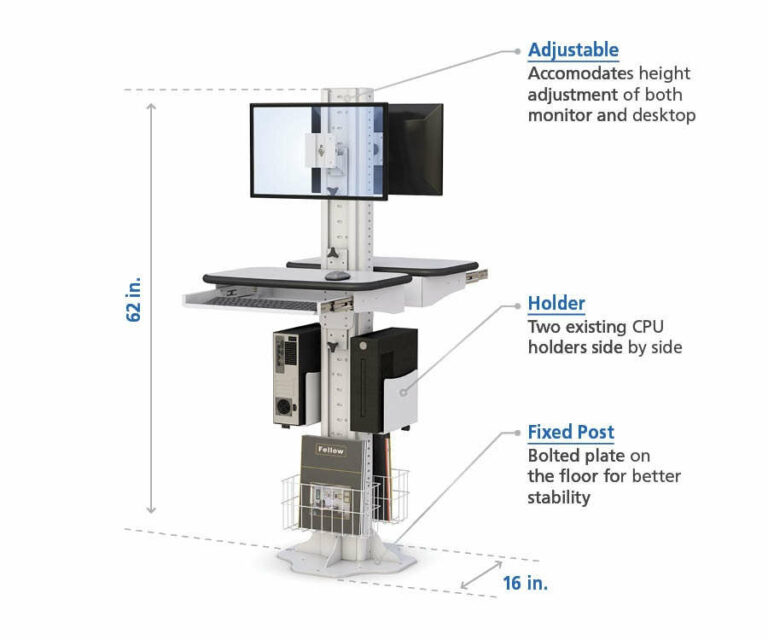 Orbital Floor Post Mount Workstation - Suspending Solutions