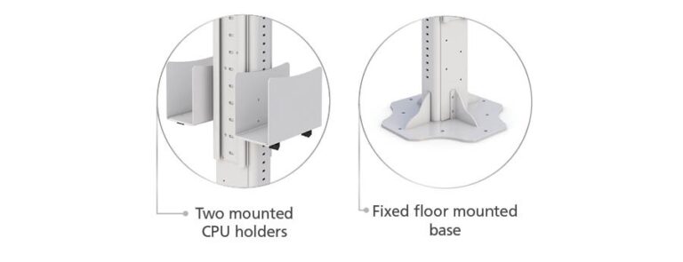 Orbital Floor Post Mount Workstation - Suspending Solutions
